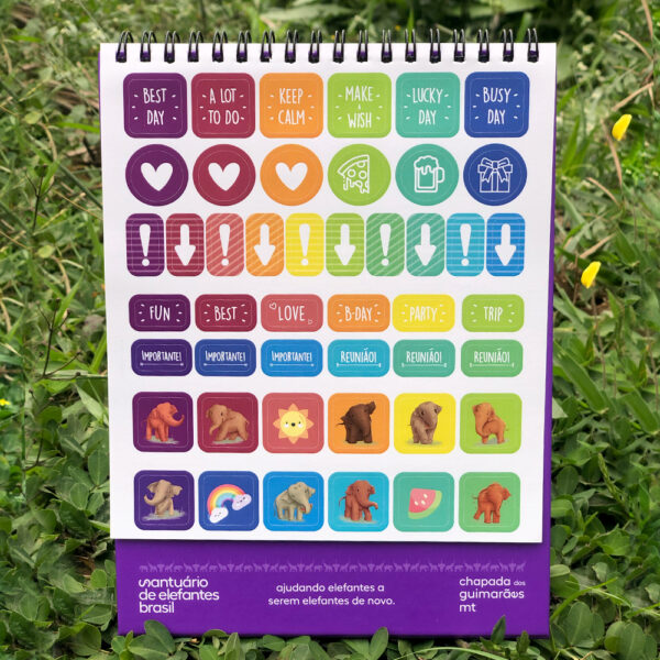 Calendário de Mesa SEB 2025 - Santuário de Elefantes Brasil